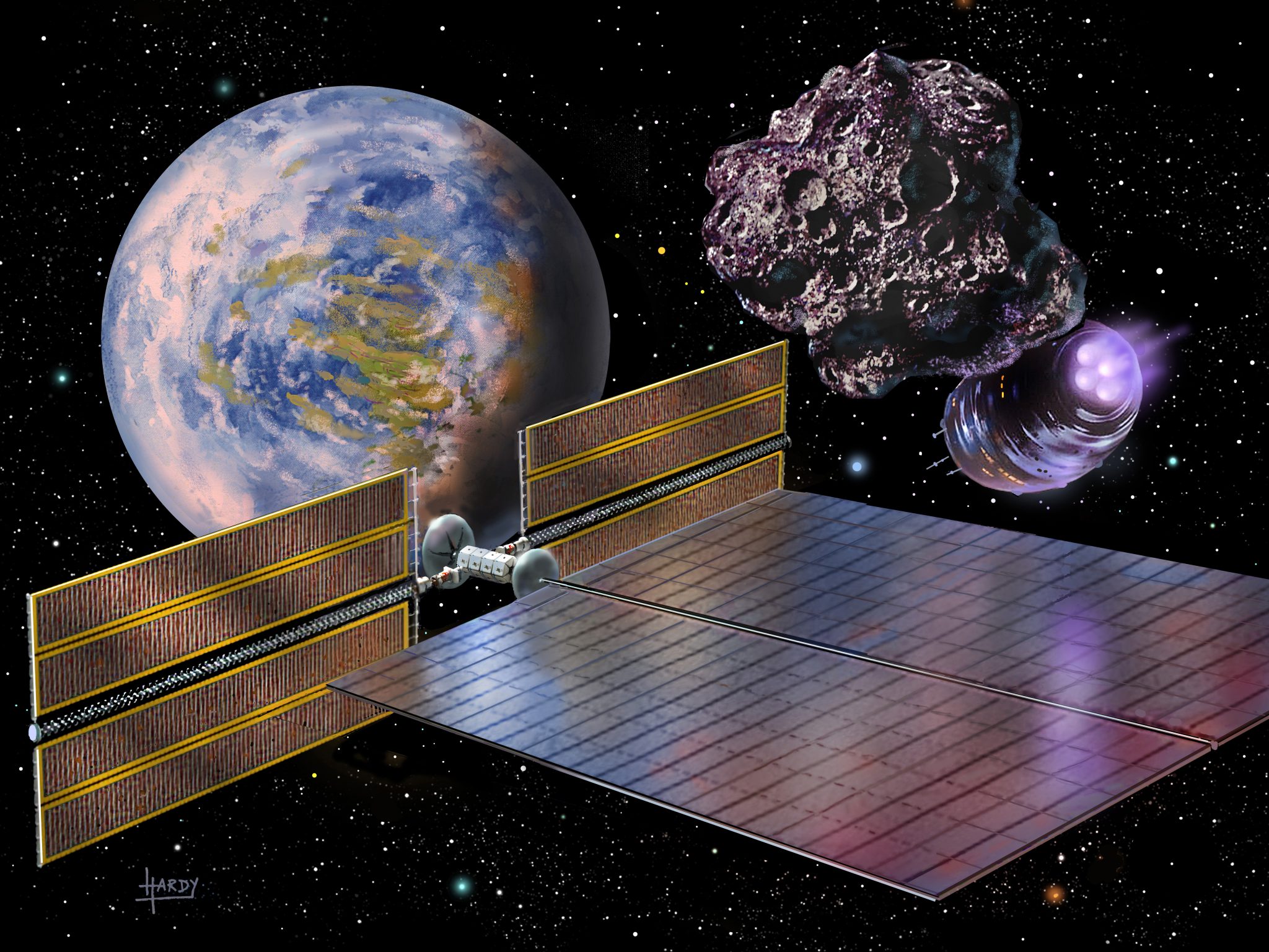 David A. Hardy – AI interstellar probe paintings